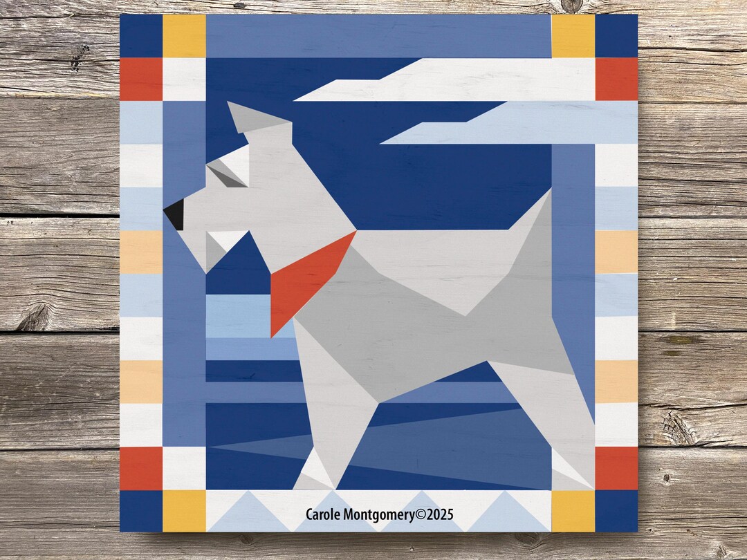 Silver Schnauzer Dog Barn Quilt Painting Pattern: DIY Wall Art Tutorial ...