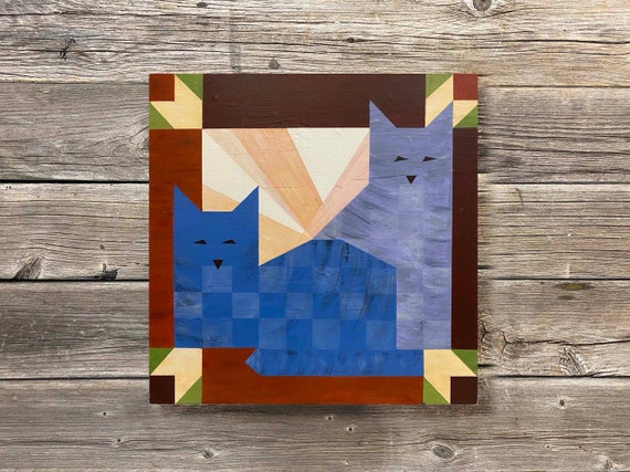Cats in the Window Barn Quilt Pattern and Directions for | Etsy