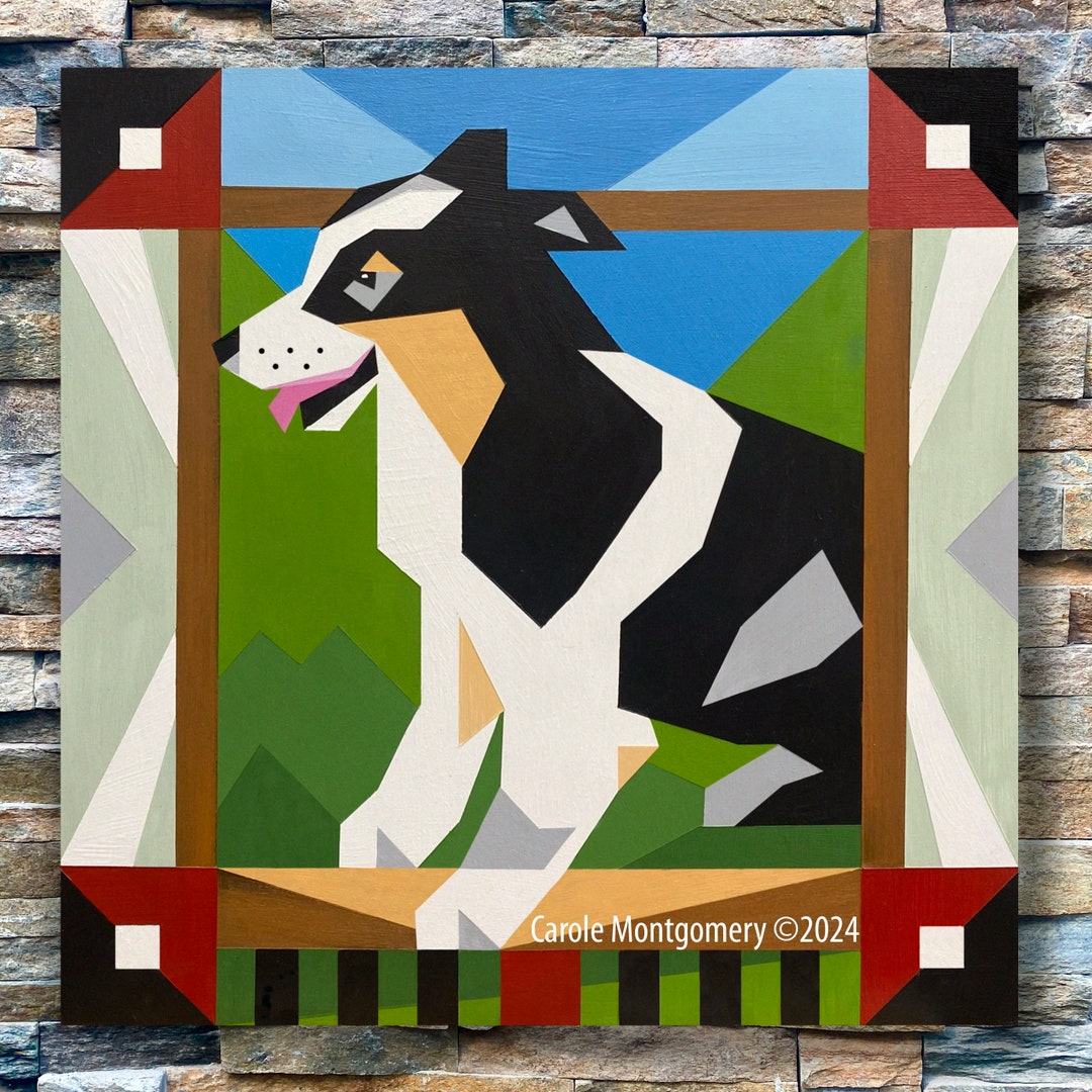 Ranch Dog Barn Quilt Painting Pattern: Tri-color, Aussie, Border Collie ...