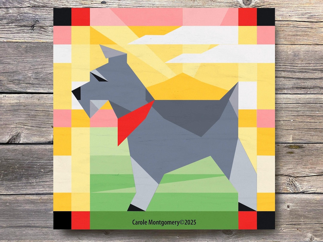 Grey Schnauzer Dog Barn Quilt Pattern and Directions for Painting This ...