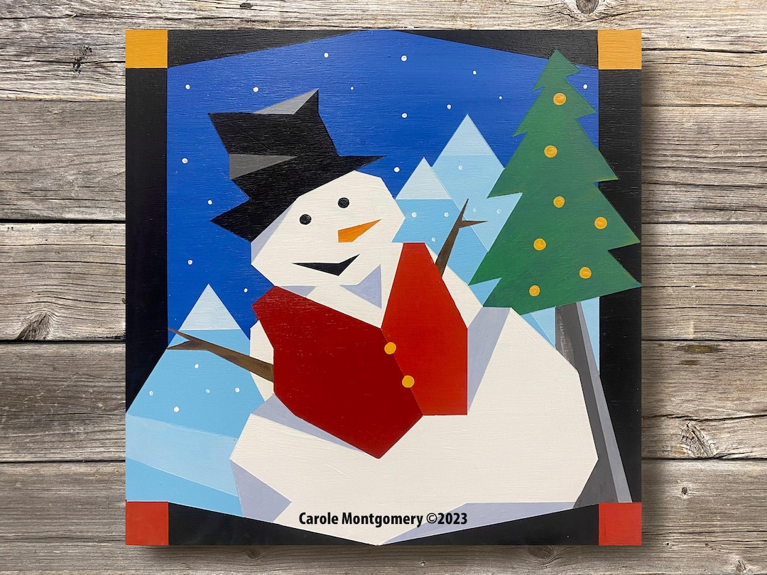 Mister Snowman Barn Quilt Painting Pattern: DIY Wall Art Tutorial (PDF ...