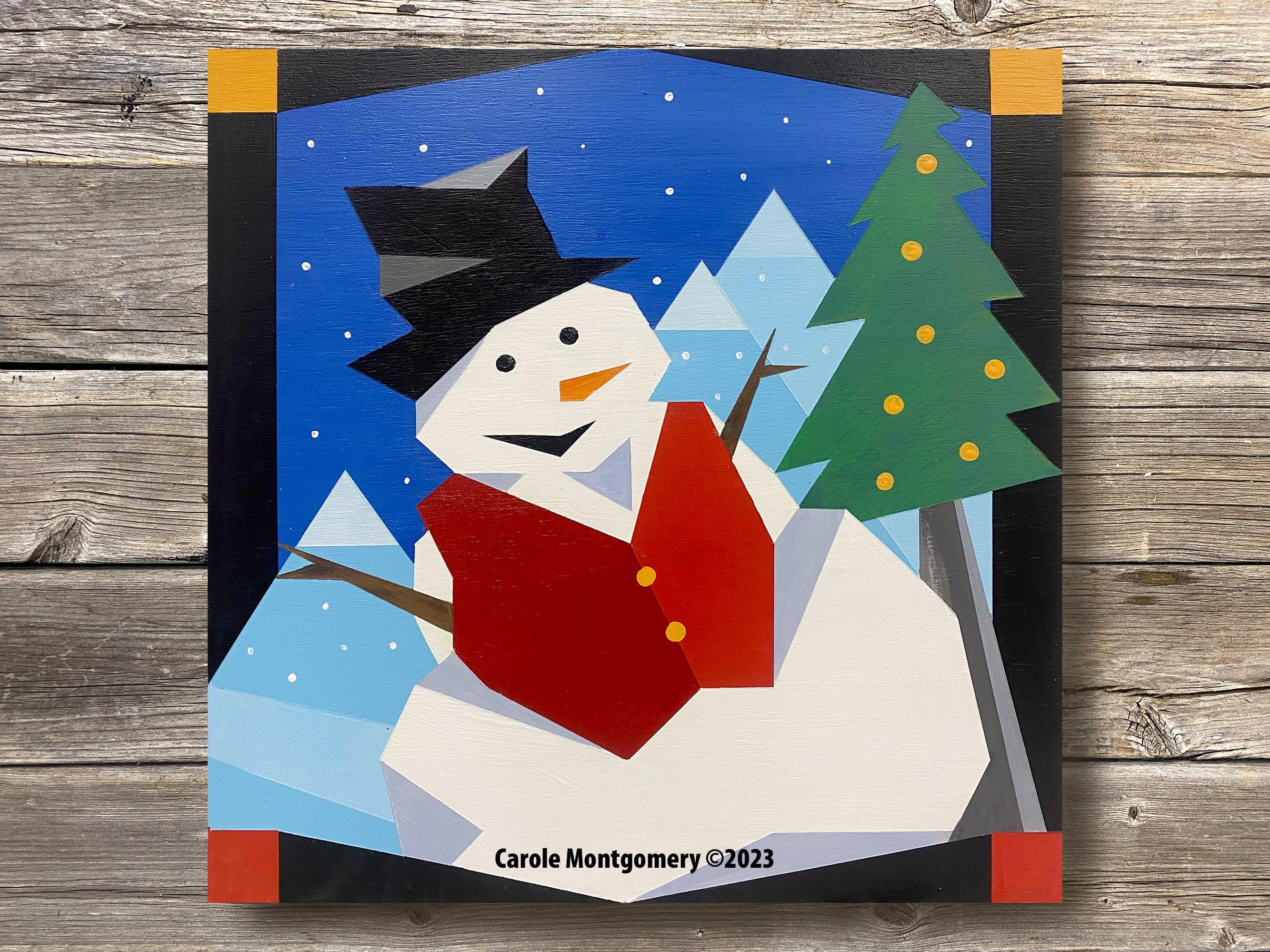 Mister Snowman Barn Quilt Painting Pattern: DIY Wall Art Tutorial (PDF ...