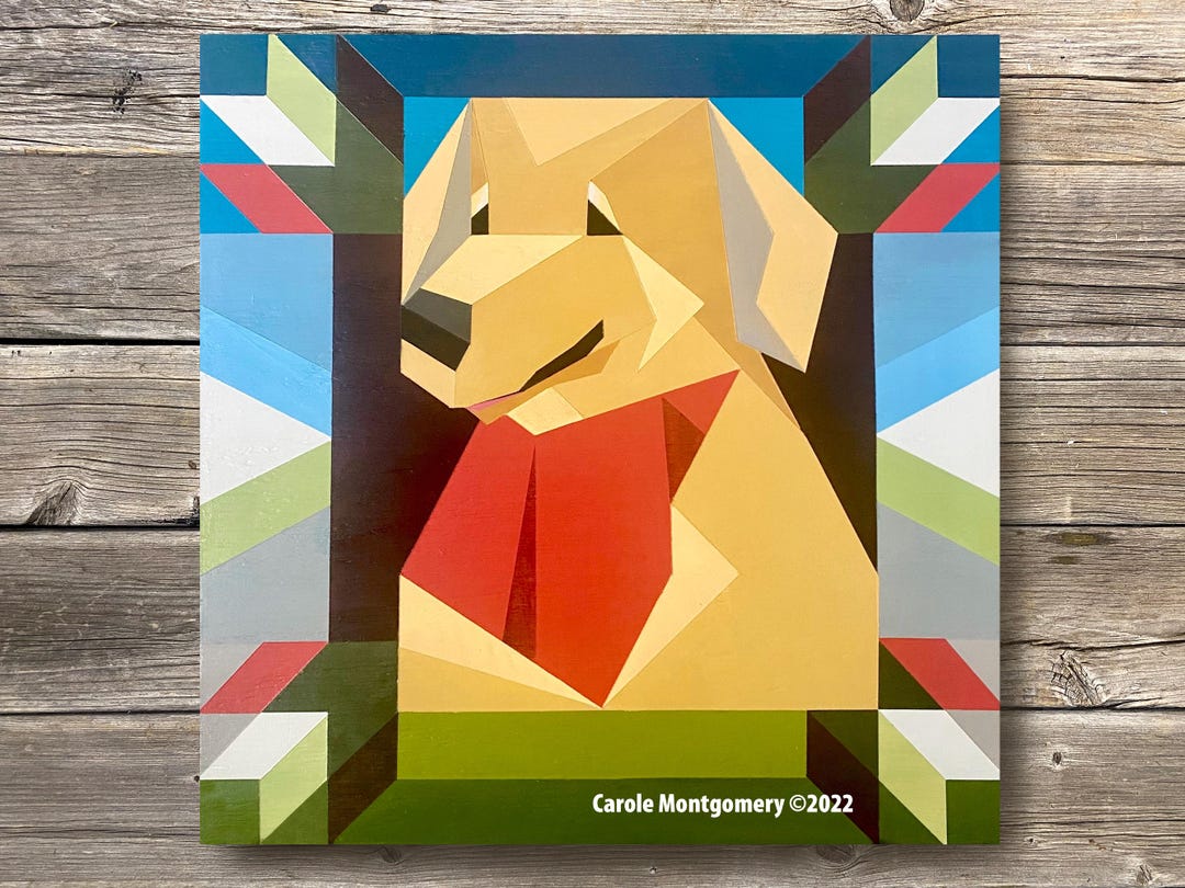 Retriever Puppy Dog Barn Quilt Pattern and Directions for Painting This ...