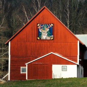 Deer Barn Quilt Painting Pattern - Buck DIY Wall Art Tutorial (PDF ...