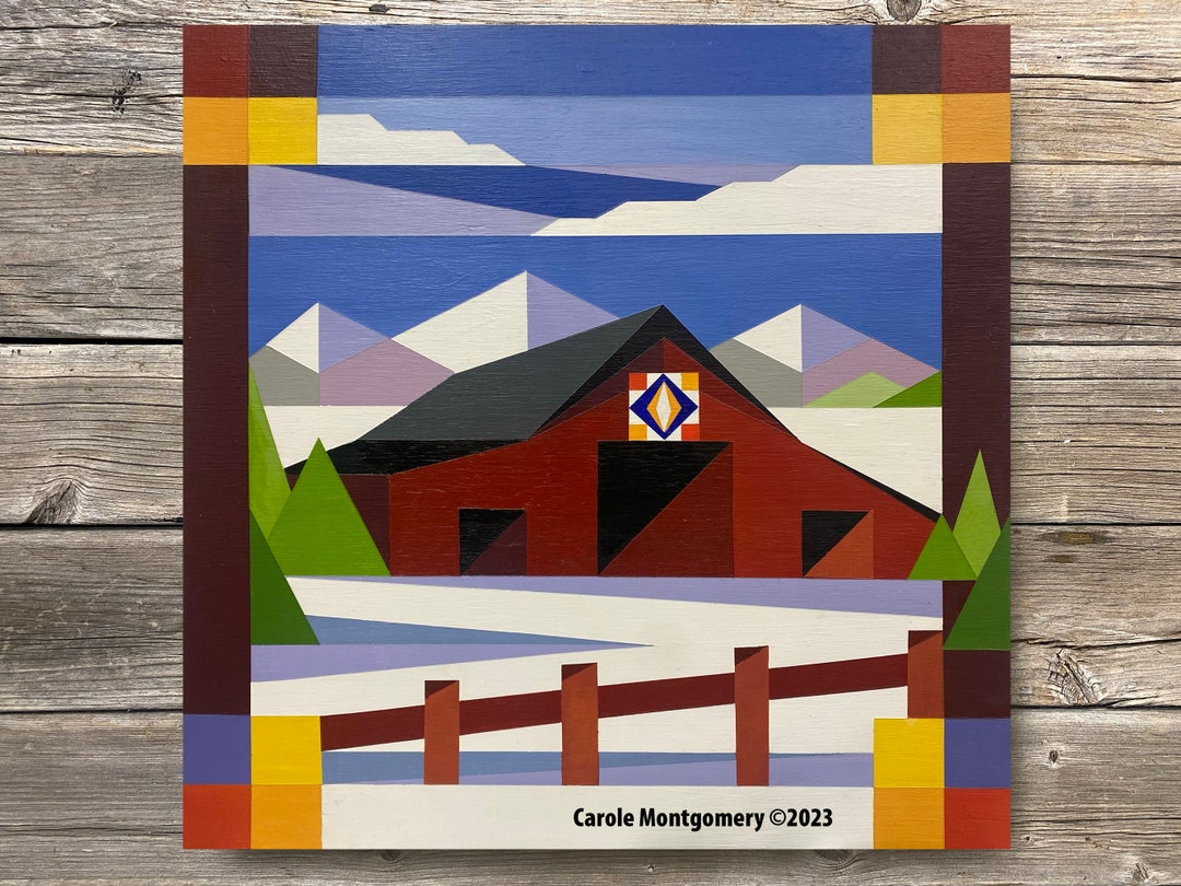 Winter Barn - Barn Quilt Painting Pattern: DIY Wall Art Tutorial (PDF Download) - Etsy