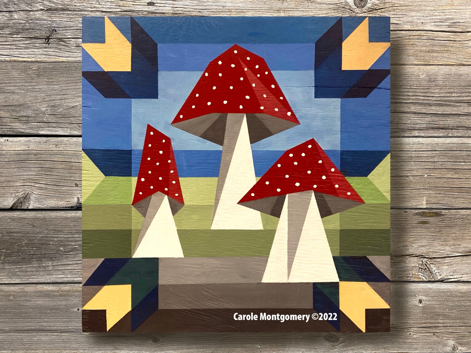 Woodland Red Mushrooms Barn Quilt Pattern and Directions for | Etsy