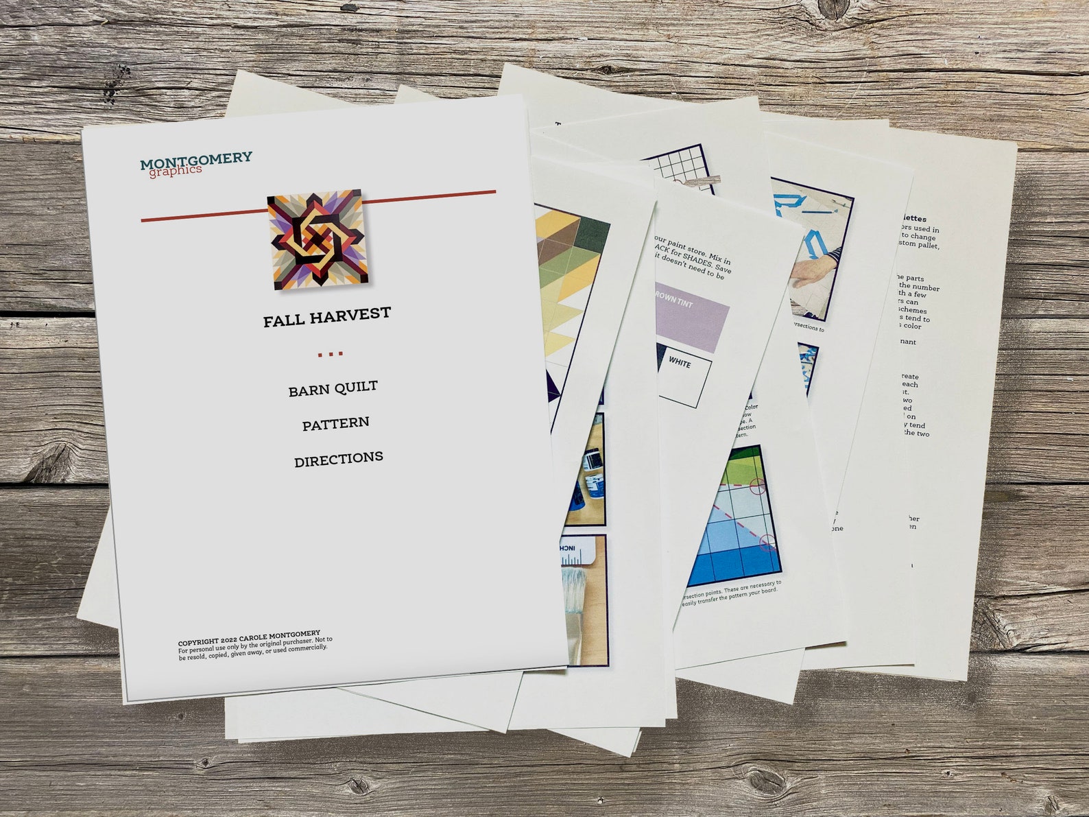 Fall Harvest Barn Quilt Pattern and Directions to Paint This - Etsy