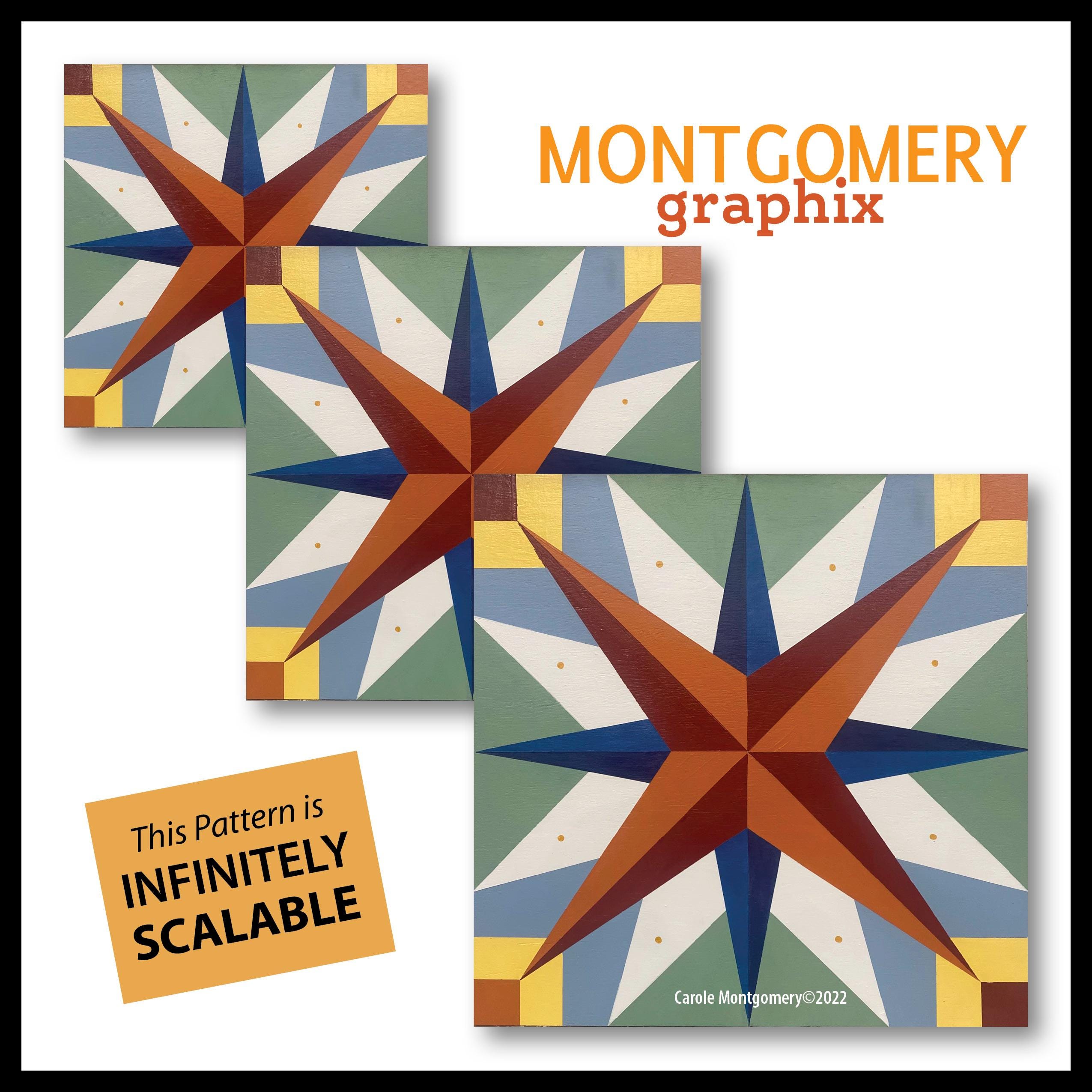 Mariner's Compass Barn Quilt Painting Pattern: DIY Wall Art Tutorial ...