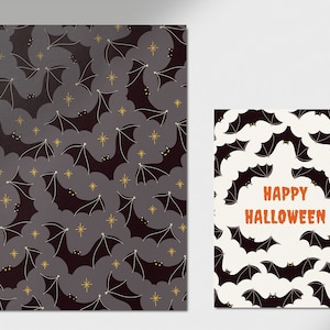 Bats Poster Set of 2 Flying Bats Wall Art Halloween - Etsy