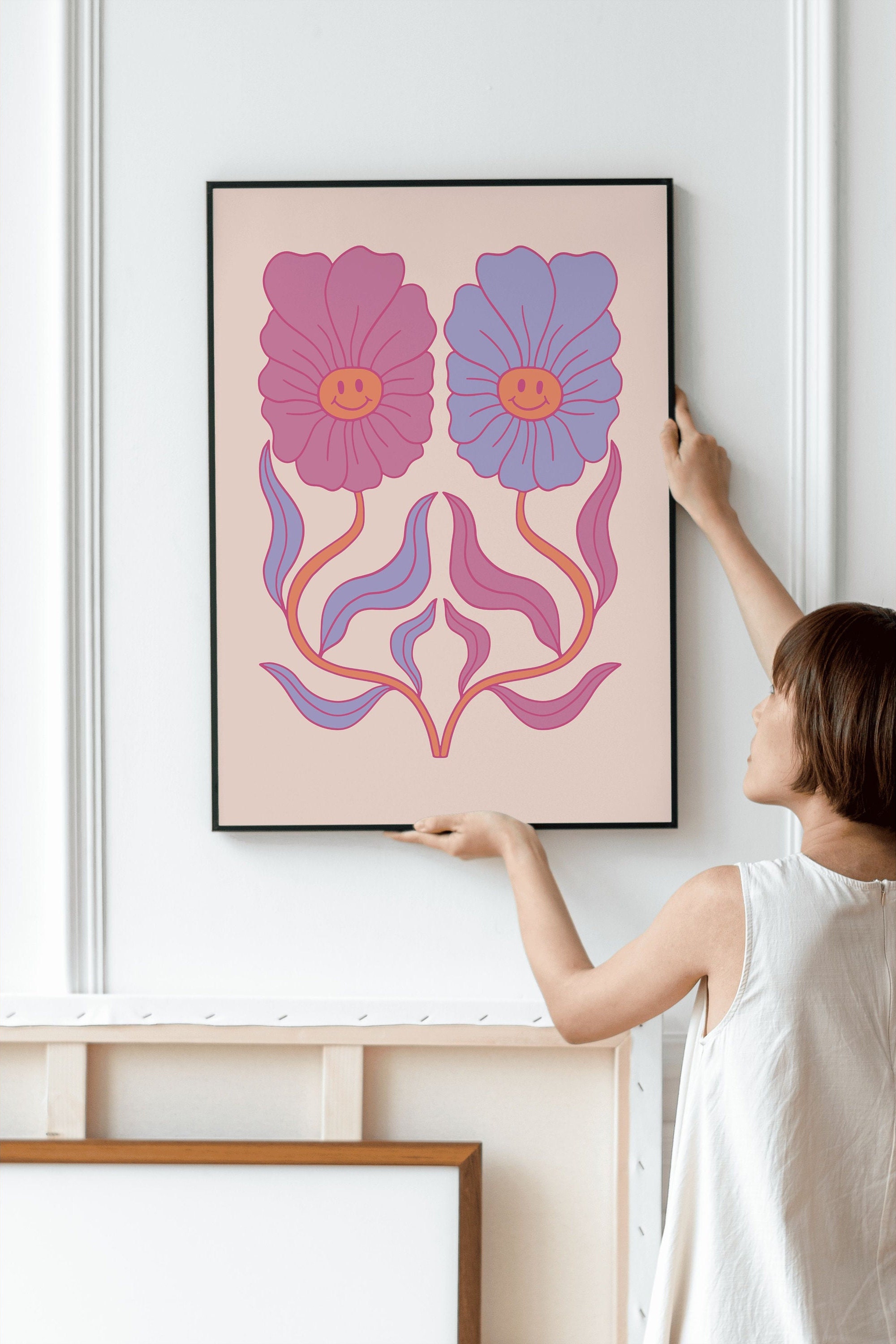 Groovy Gallery Wall Art 70s Style Poster Groovy Smiley - Etsy