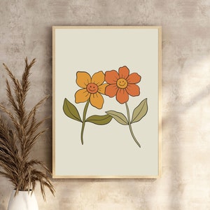 Groovy Poster, Artful Wall Art Retro, Retro Flower Prints, Vintage ...