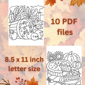 Fall Adult Coloring Pages, 10 Fall-themed PDF Files, Autumn Coloring ...