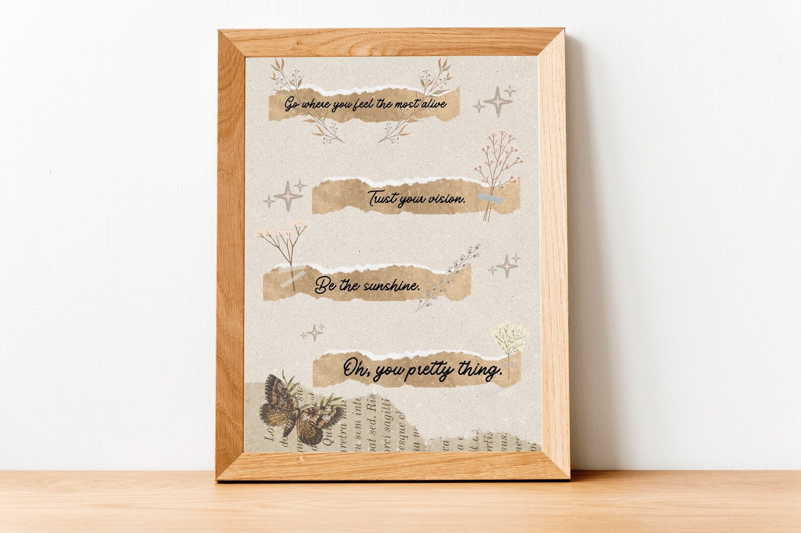 BUTTERFLY FLORAL Motivational POSTER for Plant Lover Digital ...