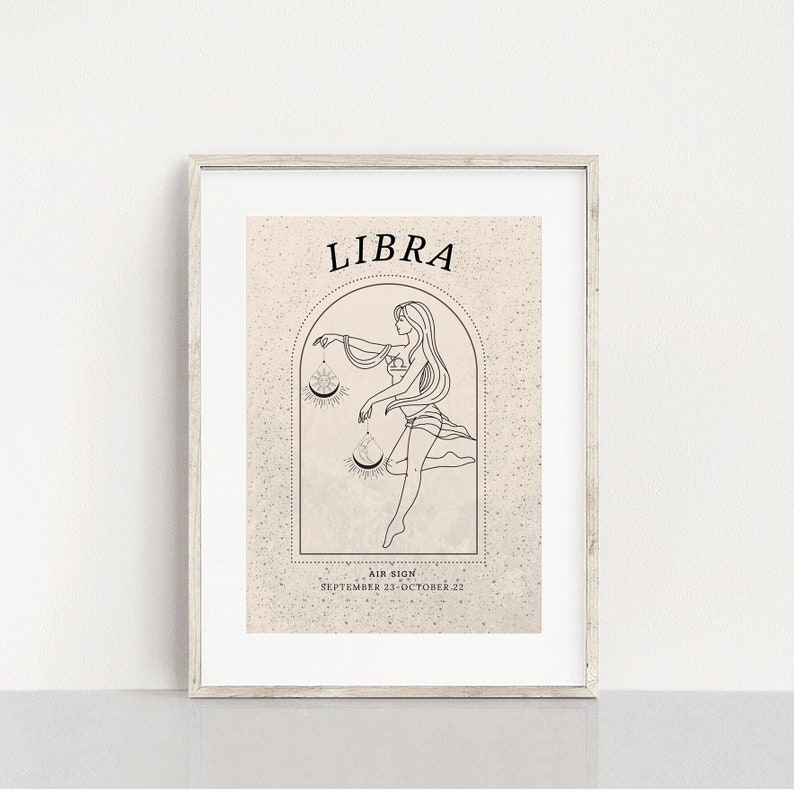 Libra Zodiac Print Libra Astrology Libra Star Sign Libra - Etsy