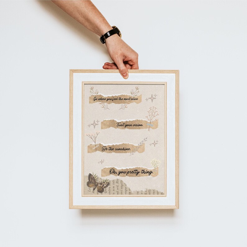 BUTTERFLY FLORAL Motivational POSTER for Plant Lover Digital ...