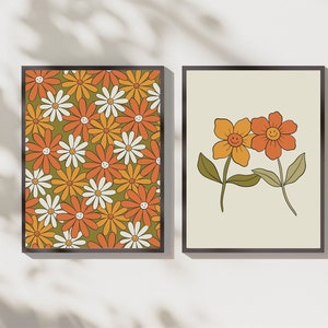 Groovy Poster, Artful Wall Art Retro, Retro Flower Prints, Vintage ...