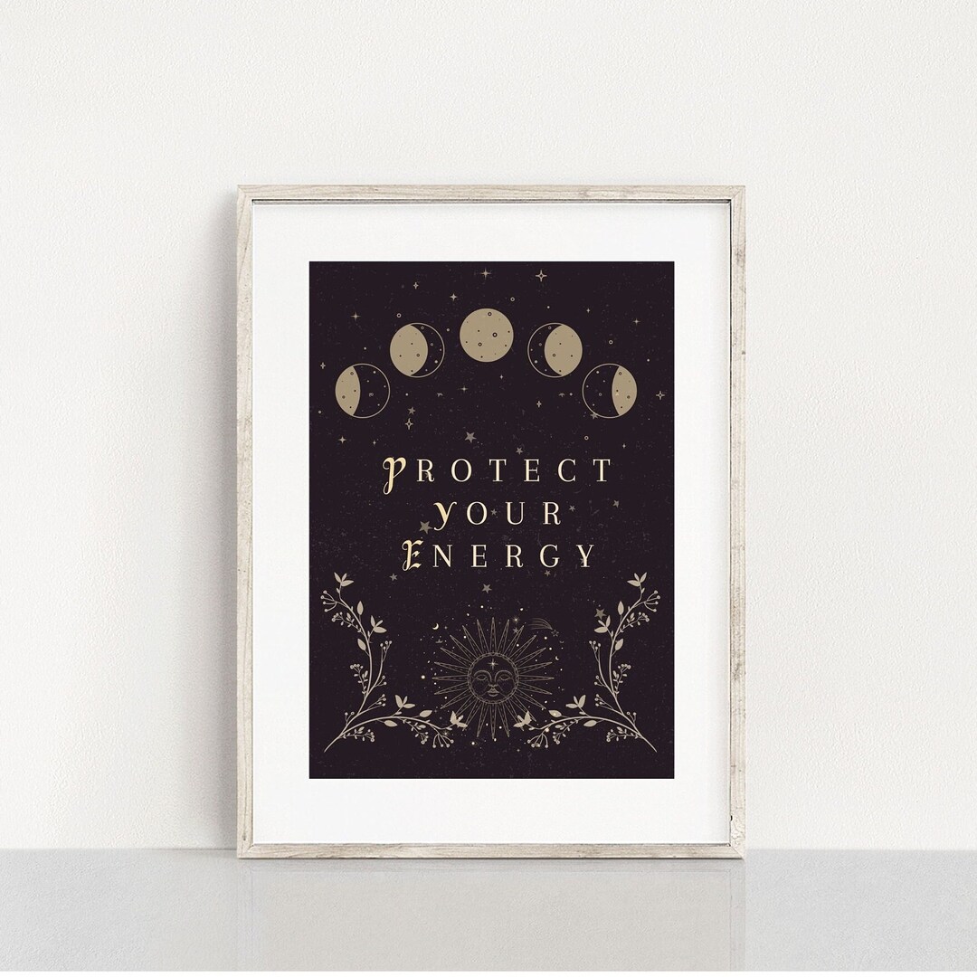 Protect Your Energy Poster Mindfulness Gift Wall Art Evil - Etsy