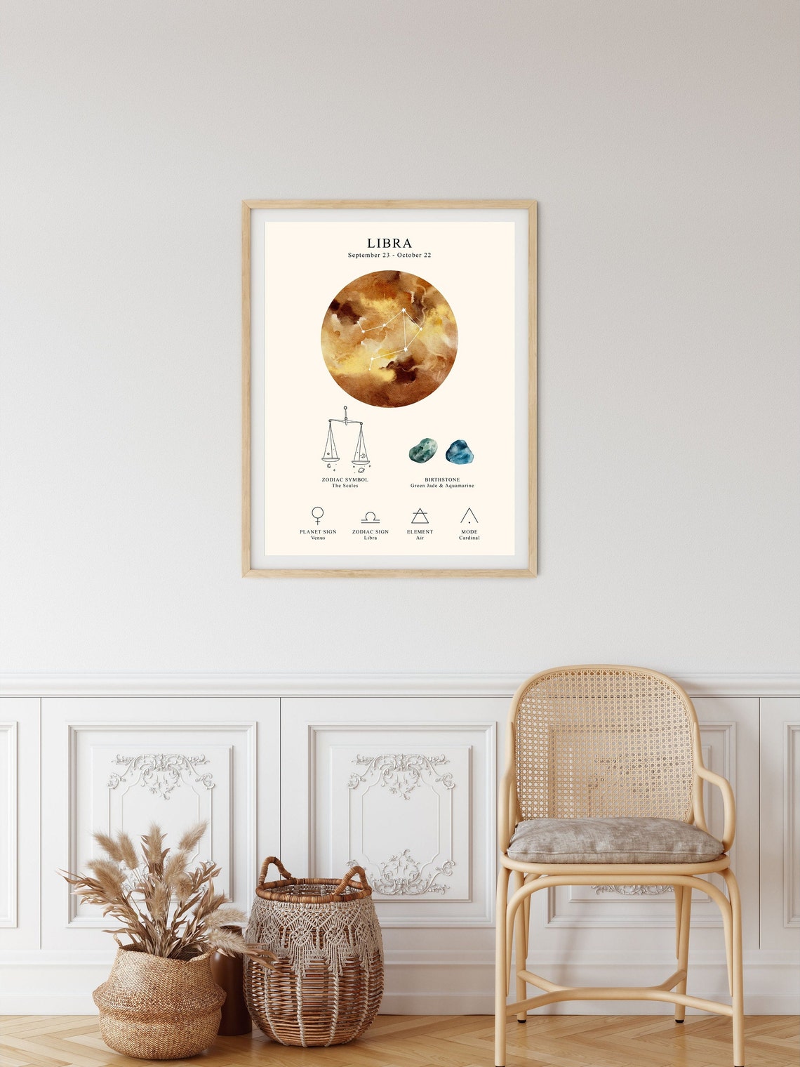 Libra Zodiac Wall Art, Libra Art Print Zodiac Poster, Star Sign Print ...