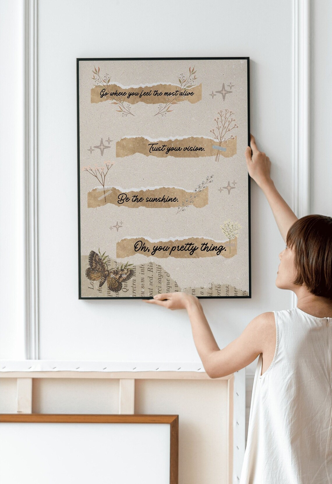 BUTTERFLY FLORAL Motivational POSTER for Plant Lover Digital ...