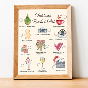 Christmas Bucket List Printable Holiday Family Activities Checklist Fun ...