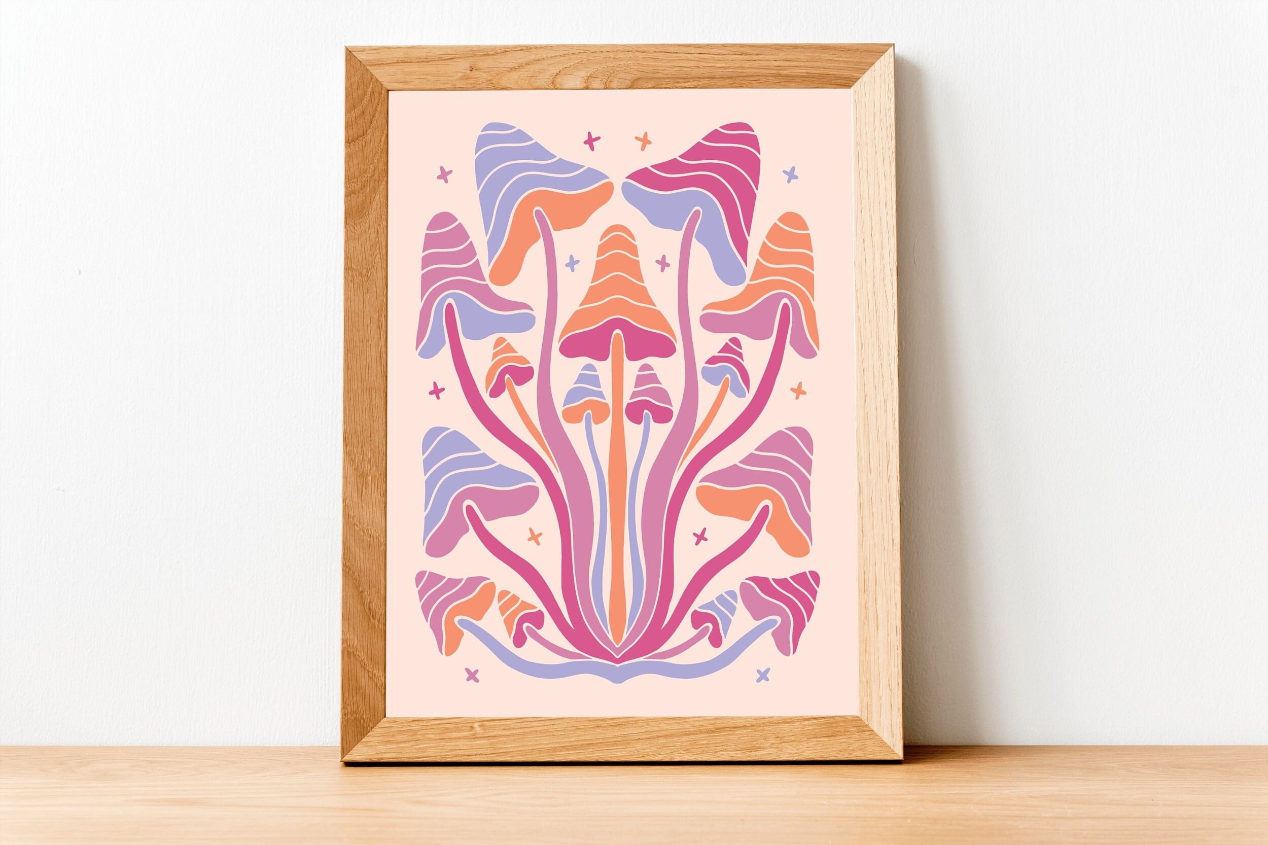 Mushroom Poster, Trippy Poster, Hippie Poster, Indie Room Decor ...