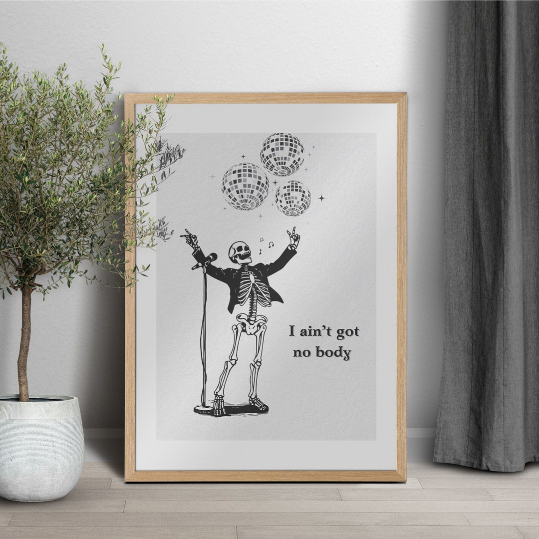 Skeleton Party Wall Art, Skeleton Wall Art, Funny Skeleton Print ...