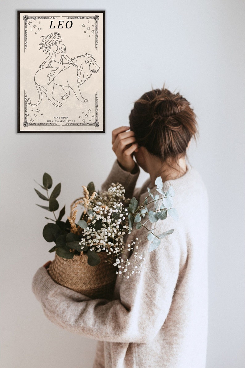 Leo Astrology Poster Zodiac Sign Print Leo Zodiac Art Leo - Etsy