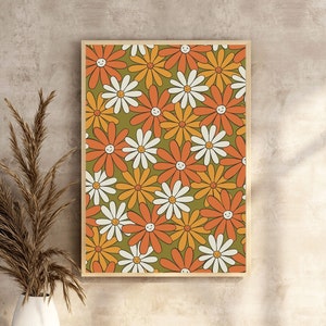 Groovy Poster, Artful Wall Art Retro, Retro Flower Prints, Vintage ...