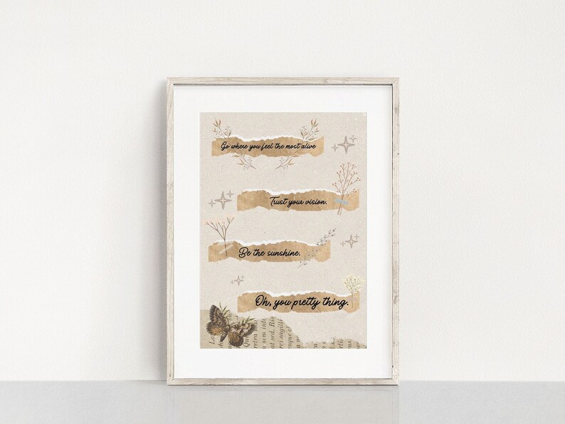 BUTTERFLY FLORAL Motivational POSTER for Plant Lover Digital ...