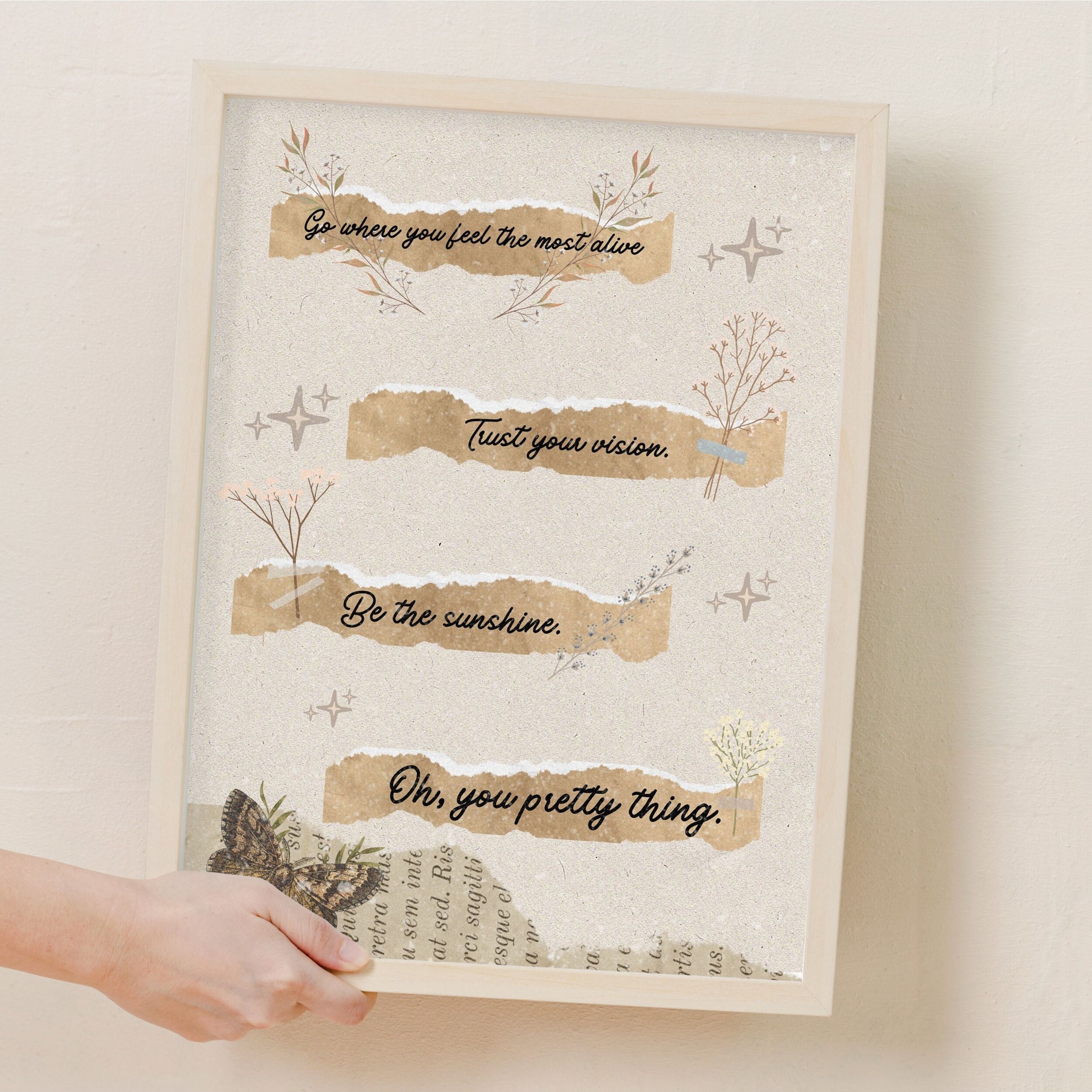 BUTTERFLY FLORAL Motivational POSTER for Plant Lover Digital ...