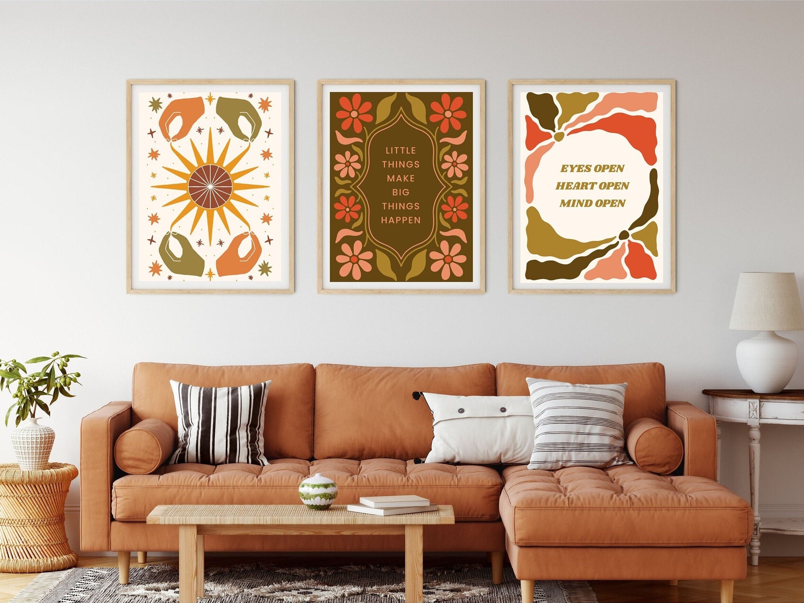 Set of 3 Groovy Prints, Groovy Retro Wall Art, Cute Quote Wall Print ...