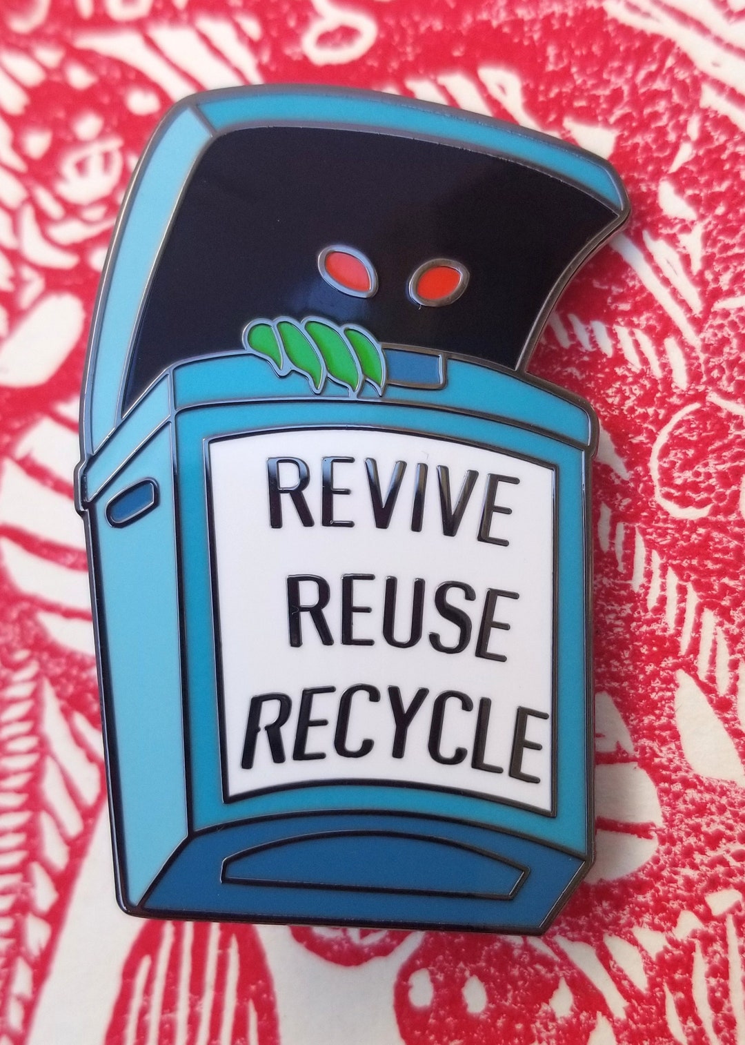 Revive, Reuse, Recycle Enamel Pin | Necromancy, Funny Pun, Black Enamel ...