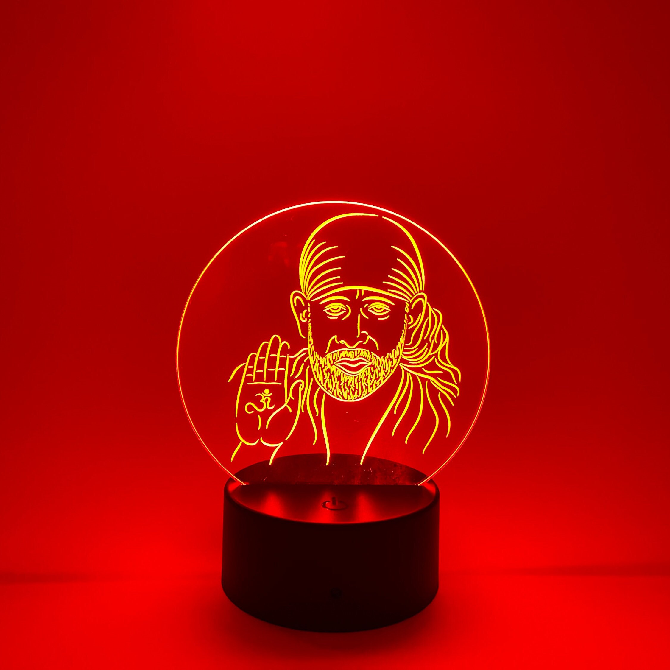 Sai Baba Desk Light, Sai Baba 3d Light, Sai Baba LED Light, 3D Light ...