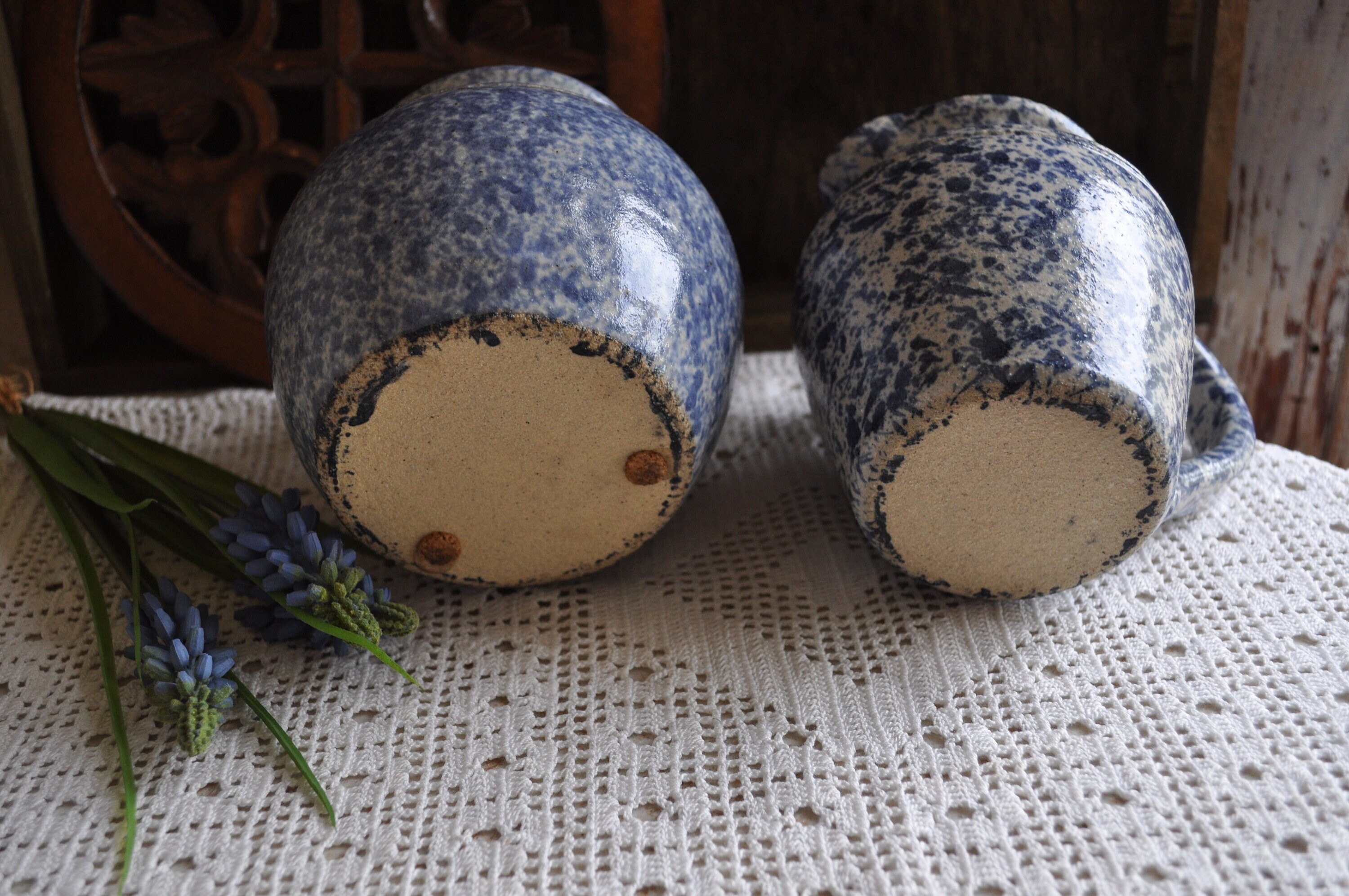 Kitchen & Dining Sets Vintage Pinewood Valley Pottery Blue and White ...