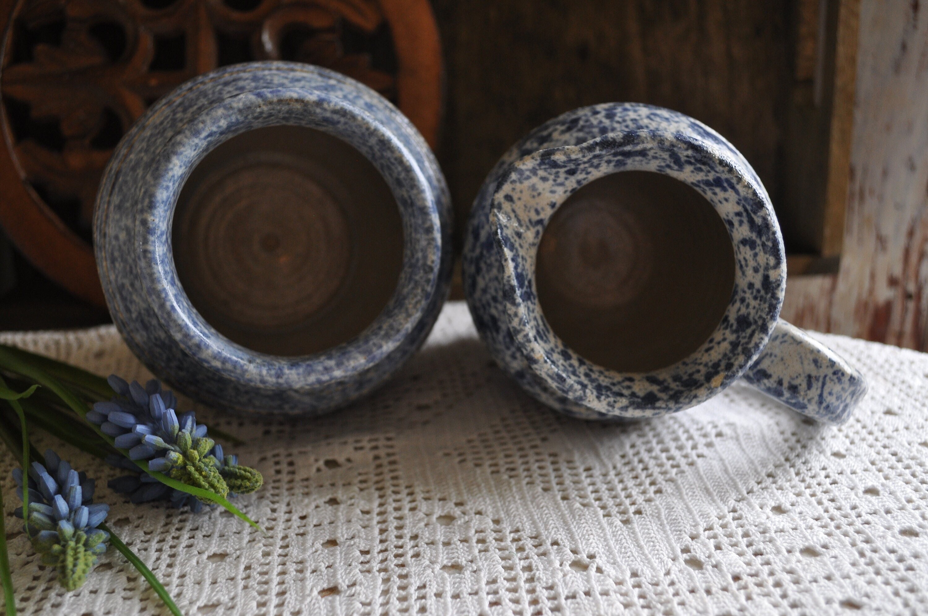 Kitchen & Dining Sets Vintage Pinewood Valley Pottery Blue and White ...