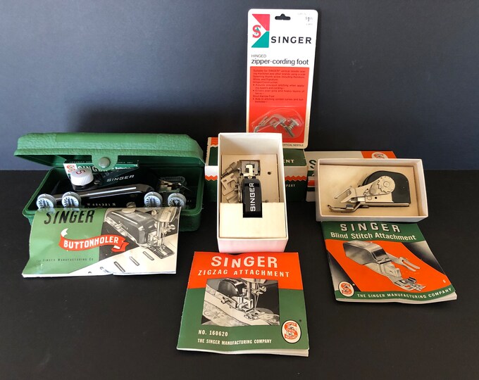 Singer Sewing Machine Attachments - Vintage. Bottonholer, Zig Zag and ...