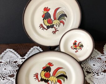 Red Rooster Plates - Etsy