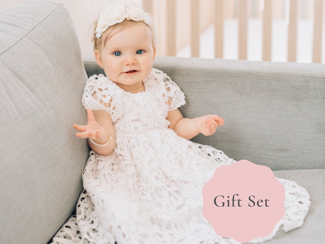 The Maely Gift Set - Baby Girl Blessing Day/ Christening Baptism Dress ...