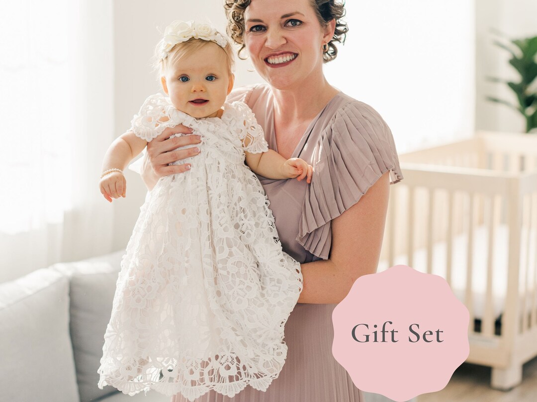 The Maely Gift Set - Baby Girl Blessing Day/ Christening Baptism Dress ...