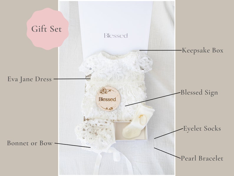 The Maely Gift Set - Baby Girl Blessing Day/ Christening Baptism Dress ...
