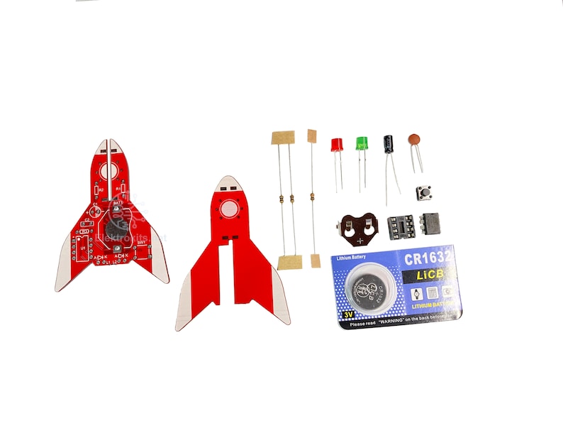Mini Blinking PCB Rocket - Microcontroller DIY Electronic Kit, LED ...