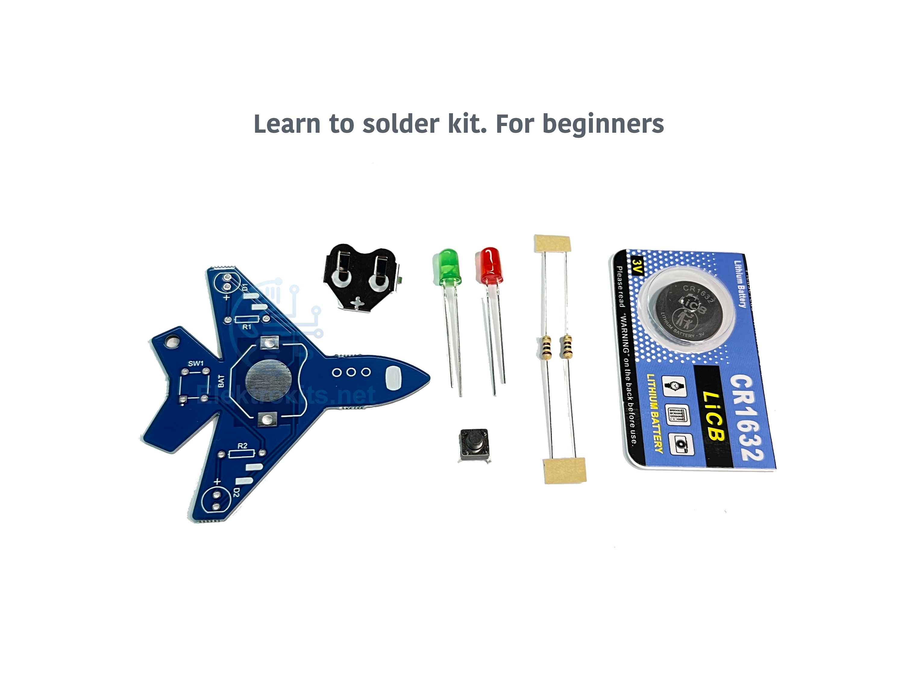 Mini Blinking Airplane LED DIY Electronic PCB Kit. Learn to Solder for ...
