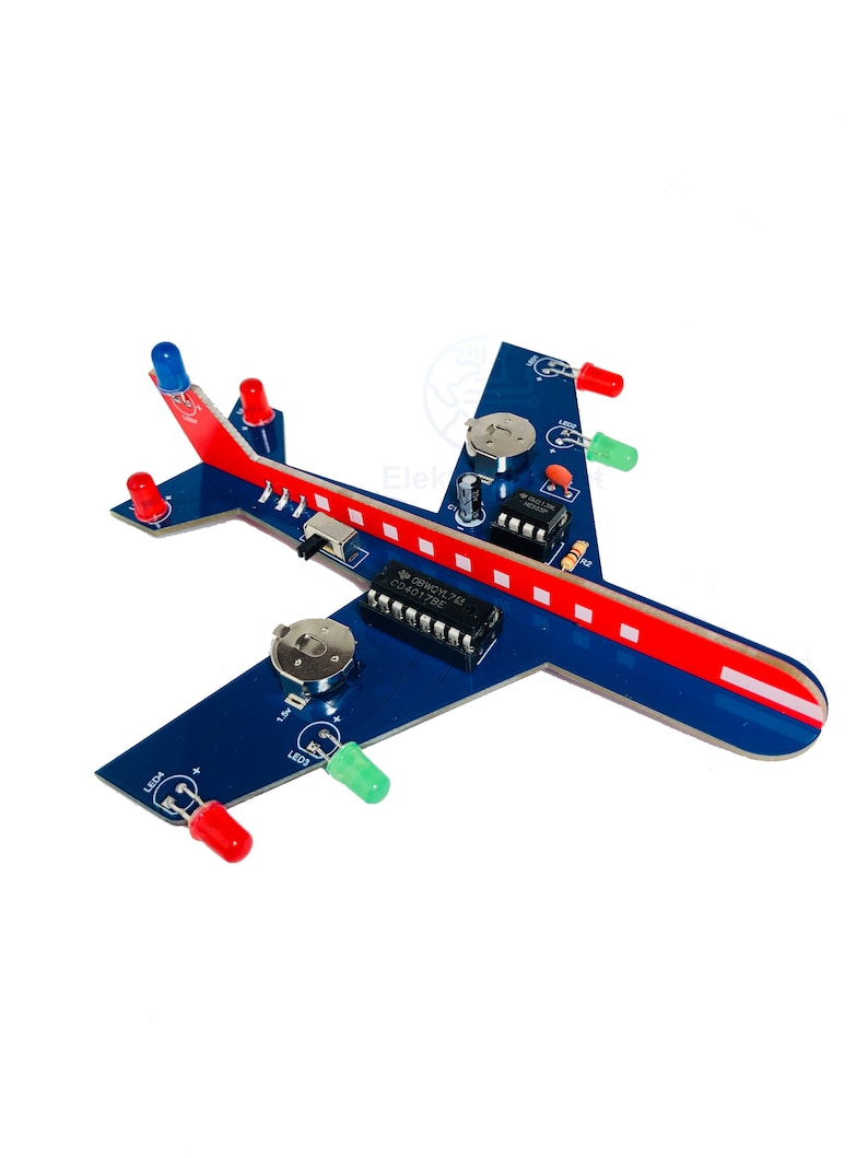 Flashing LED Airplane DIY Electronic Kit: Learn to Solder PCB Project ...