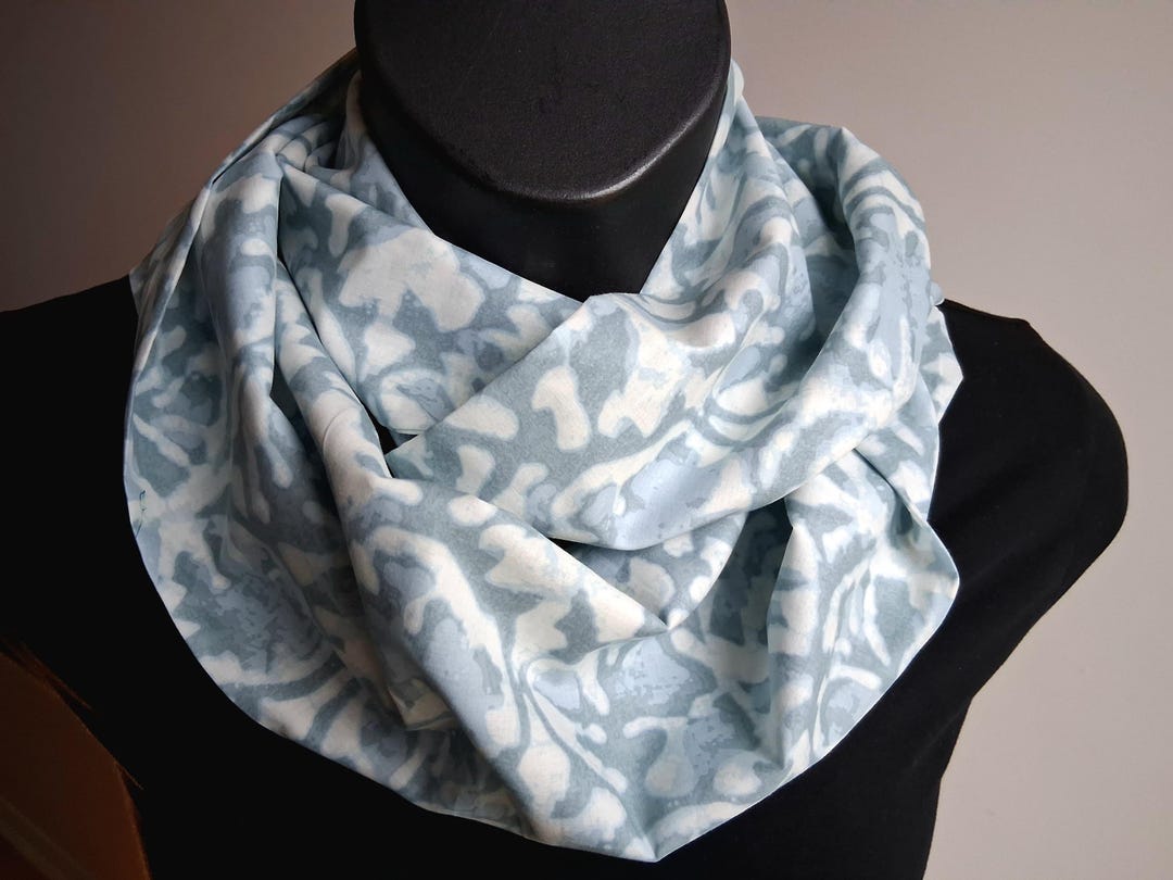 Handmade Cotton Infinity Scarf: Sea Blue-green Ocean Loop Shawl - Etsy