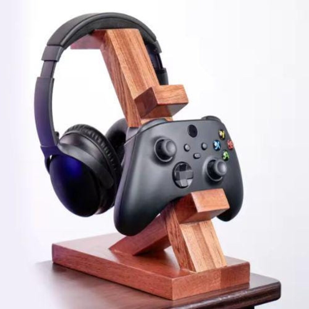 Personalized Wooden Controller Holder, Gamer Accessory, Headset Holder ...