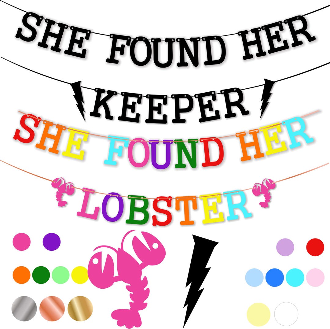 She Found Her Keeper Lobster Hen Banner Bunting Party Garland FRIENDS ...