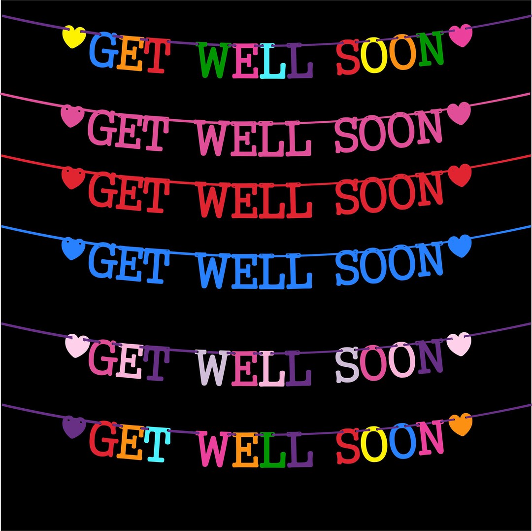Get Well Soon Banner Bunting Decorations Gift, With Personalised ...