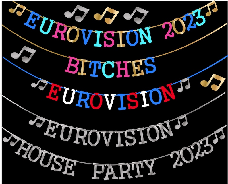 Eurovision Banner 2024 Bunting Decorations Song Contest House Party ...