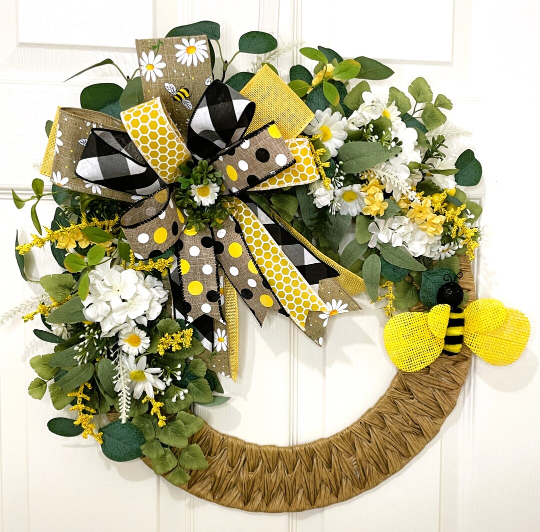 Summer Bee Wreath, Bee Wreath, Summer Wreath, Front Door Wreath - Etsy