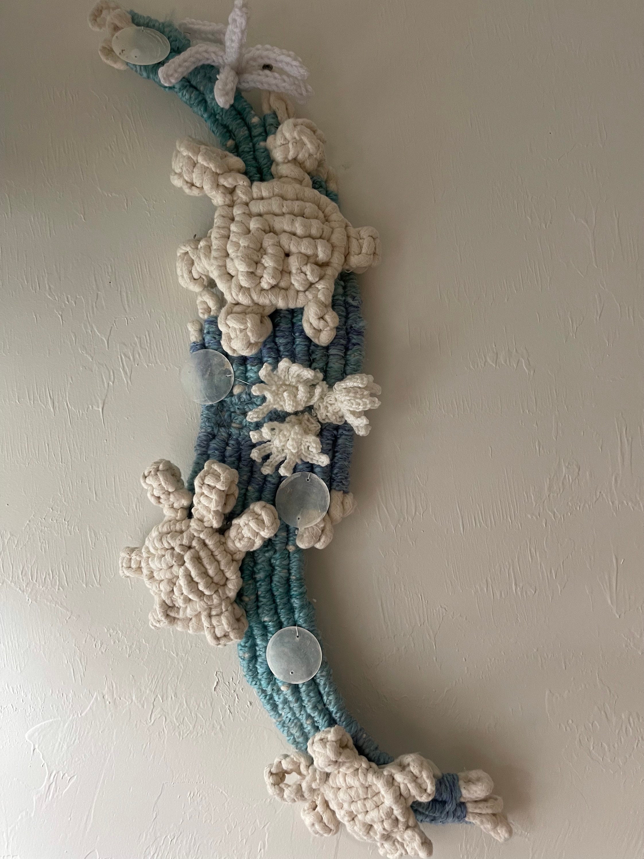 Turtle Wave, Macrame and Crochet Wall Art - Etsy